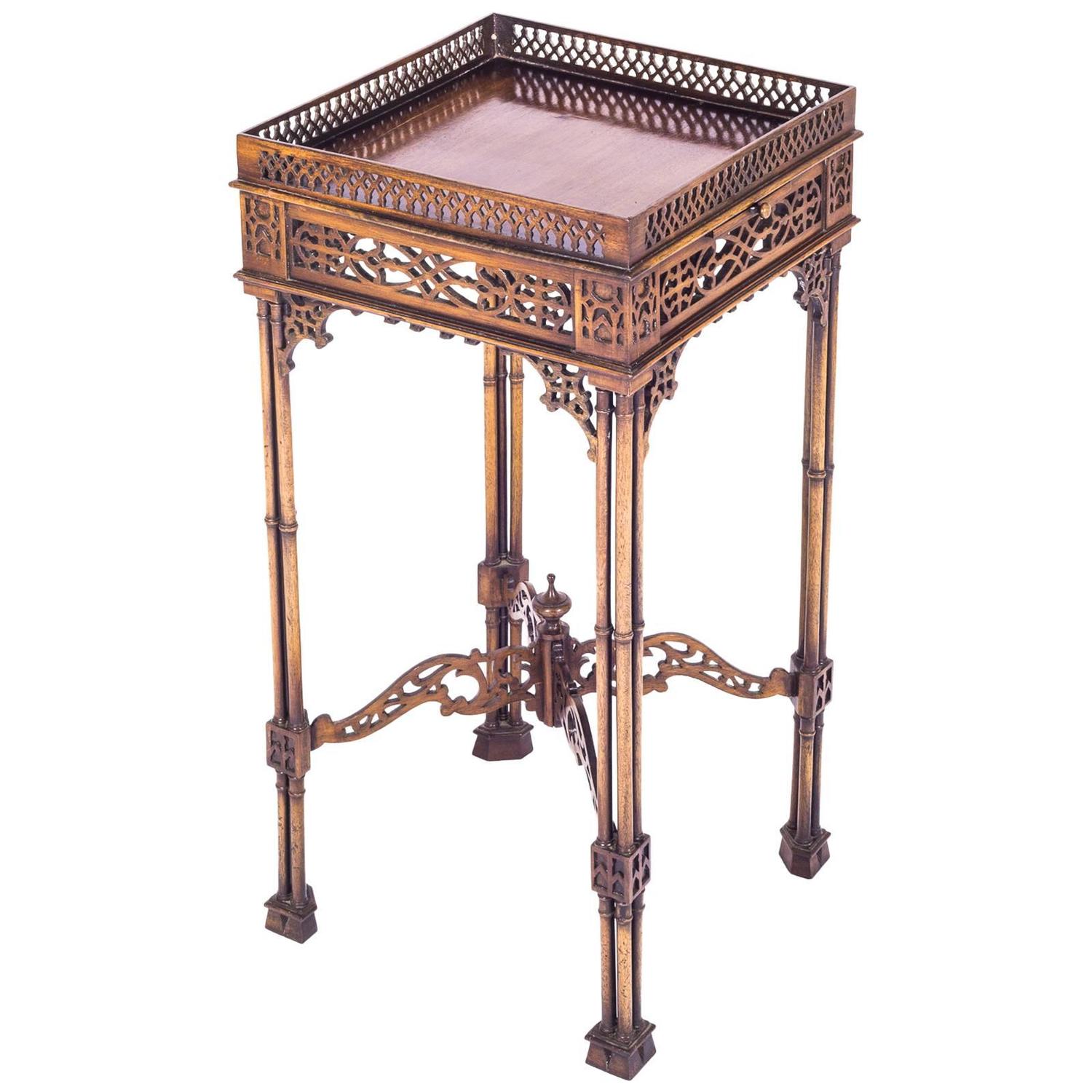 Early 20th Century Chinese Chippendale Mahogany Stand at 1stdibs