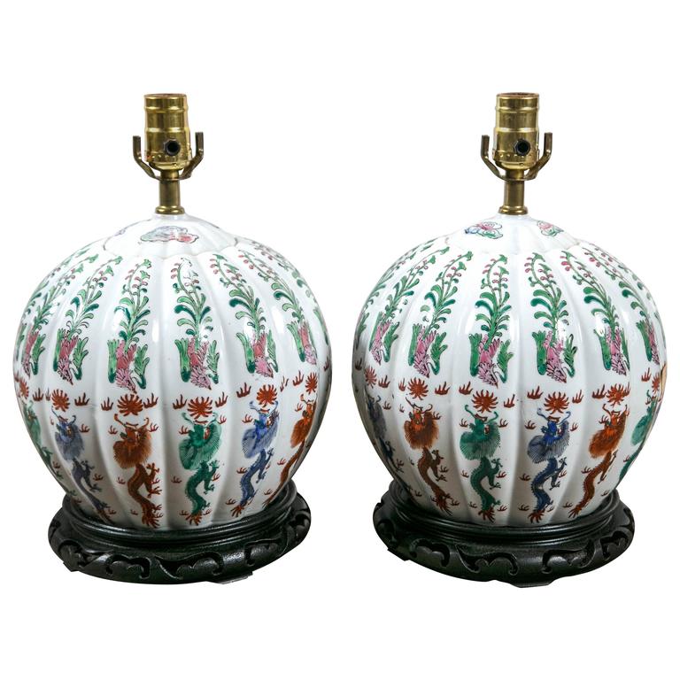 Pair of Chinese Lamps For Sale at 1stDibs