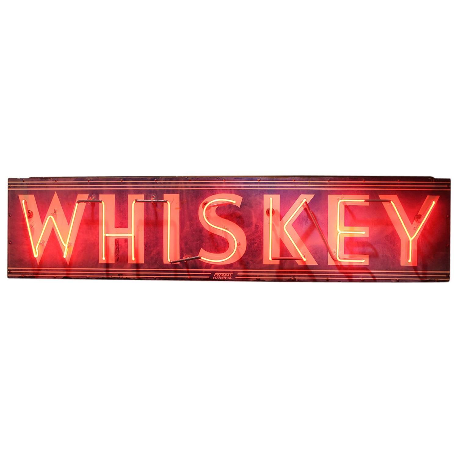 Early 20th Century Neon Whiskey Sign at 1stdibs
