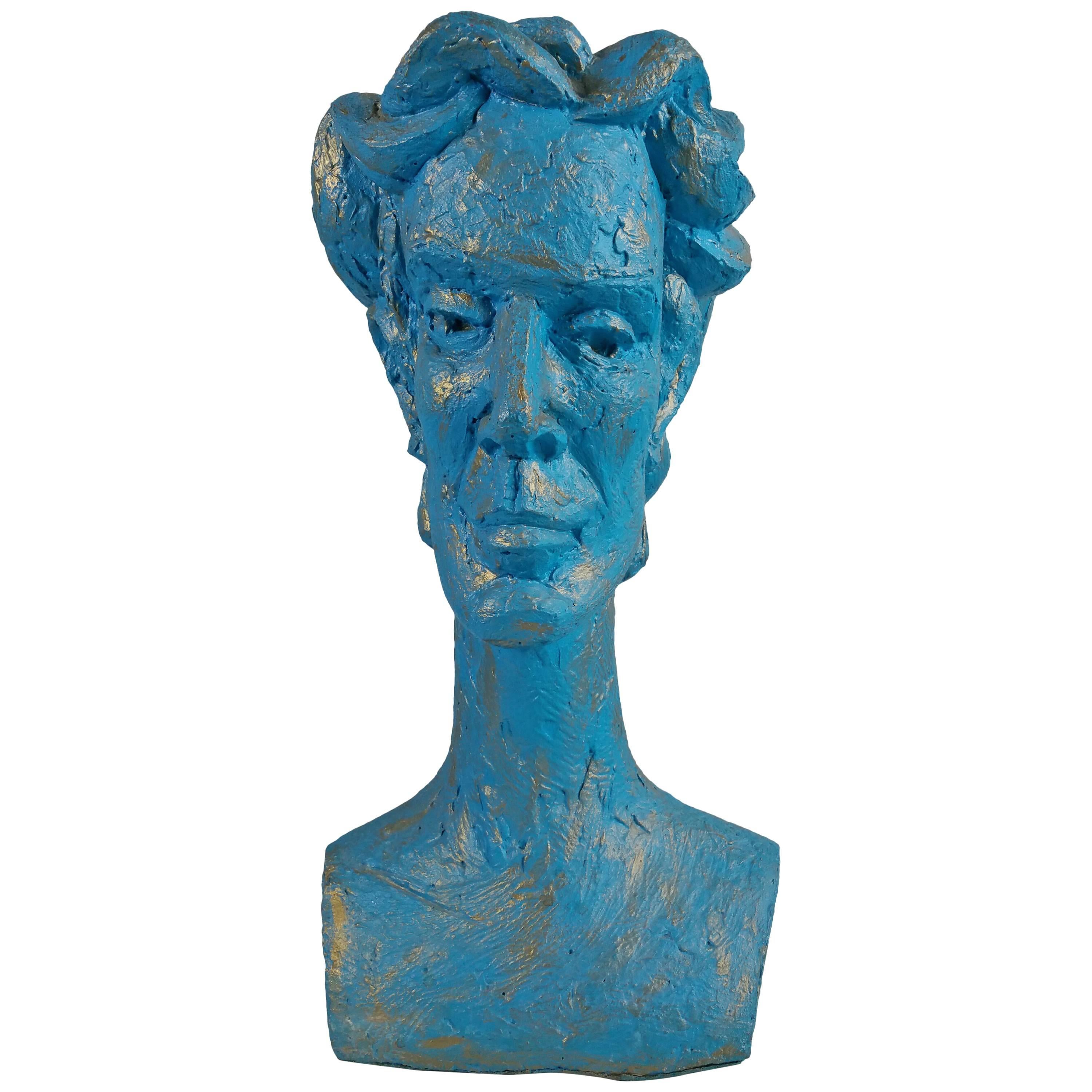 Monumental Plaster Head Sculpture, Modernist at 1stDibs
