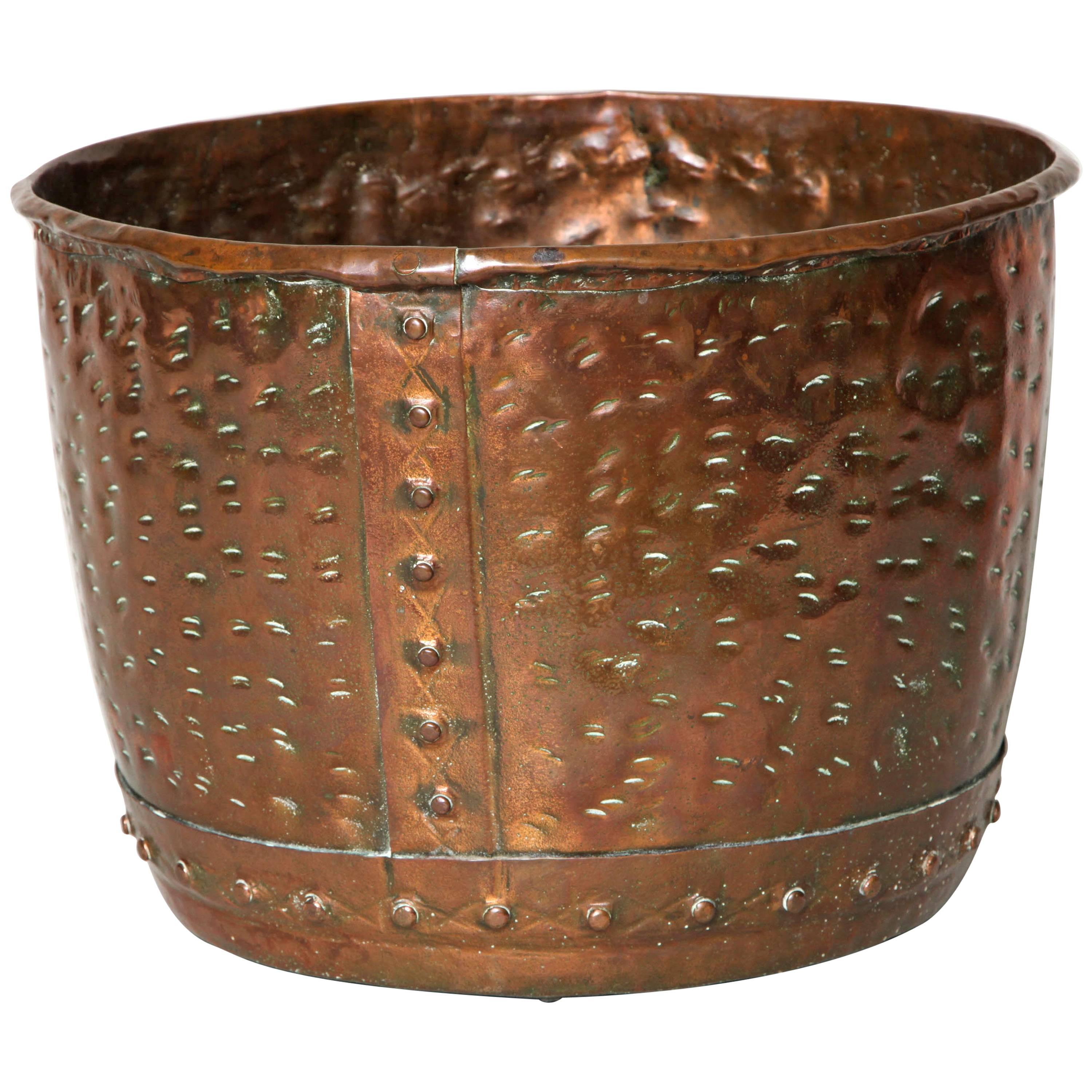 English Riveted Copper Pot at 1stDibs