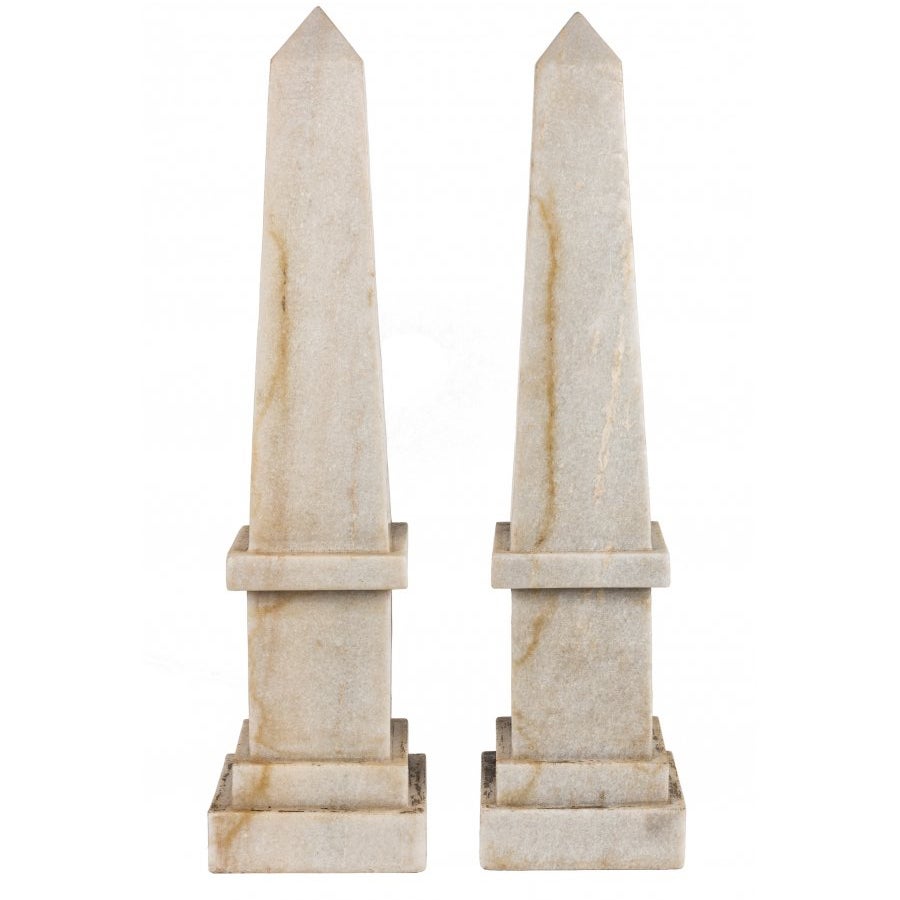 Pair of White Porcelain Decorative Obelisks by Fitz and Floyd For Sale ...