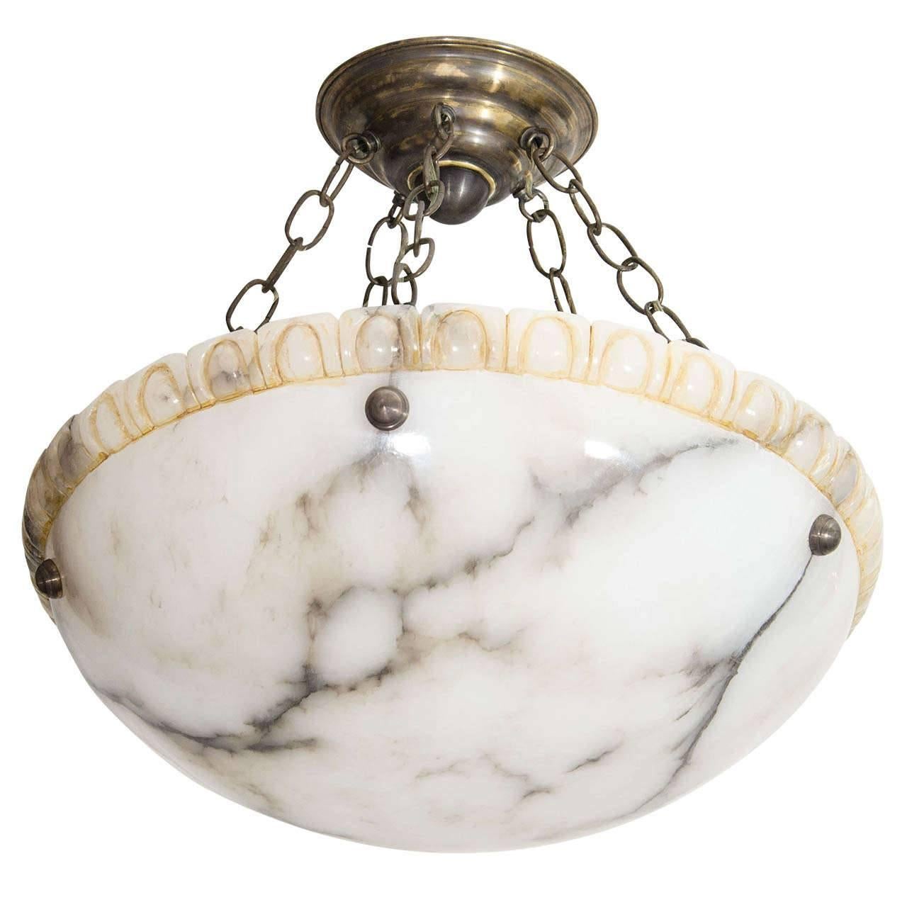 An Art Deco Alabaster Light Fixture at 1stDibs