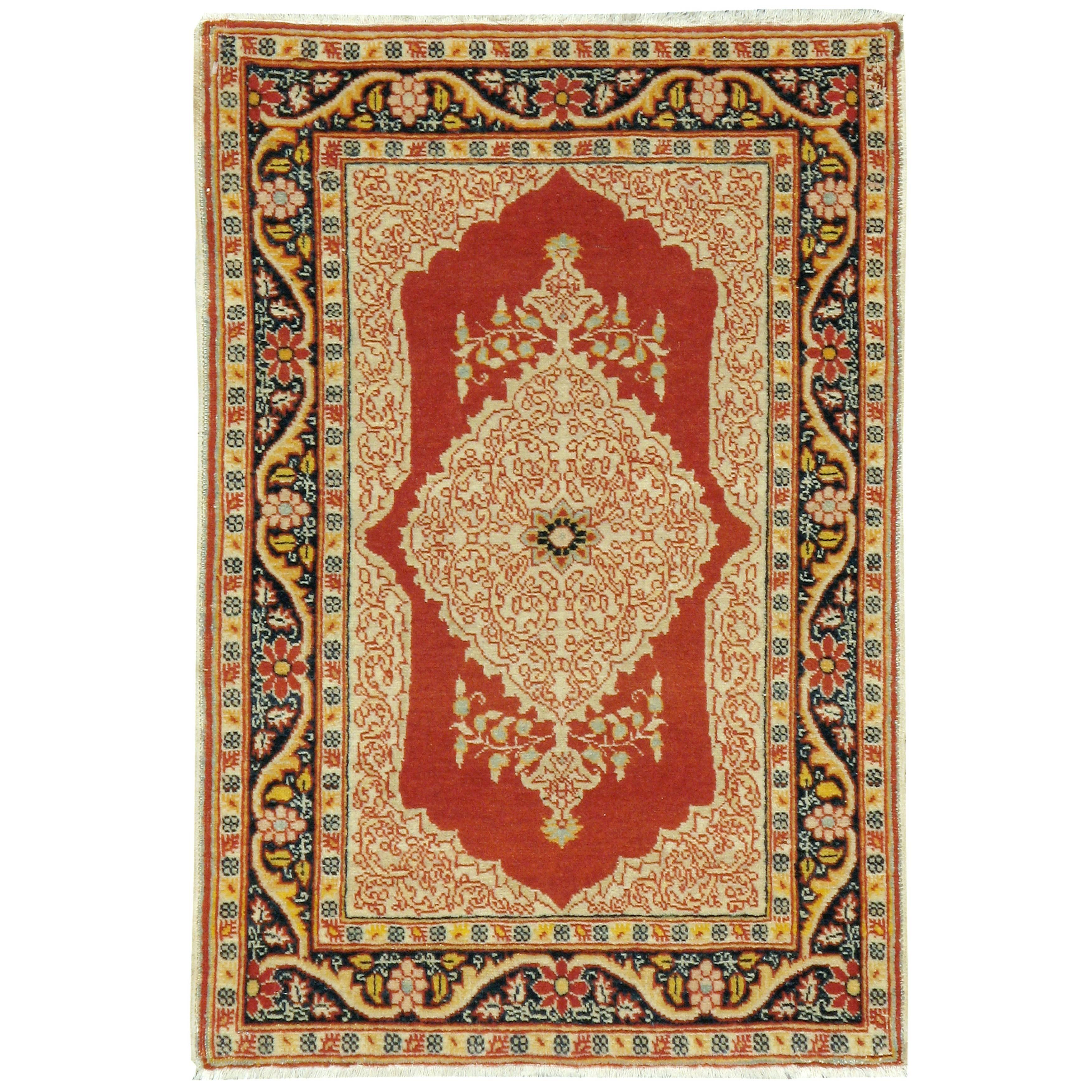 Antique Persian Tabriz Rug with Colorful Animals and Landscape Details ...