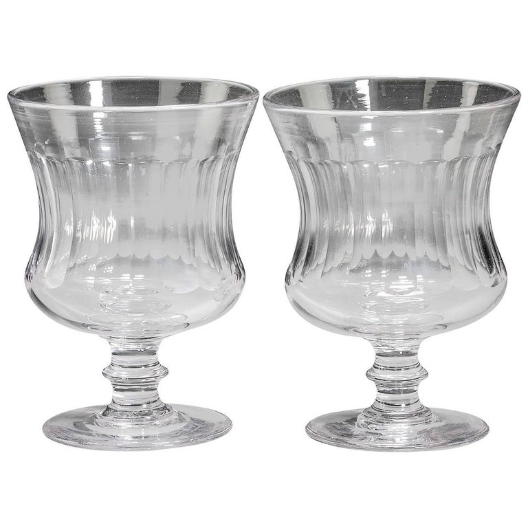 Pair of George III Period Glass Goblet Vases at 1stDibs