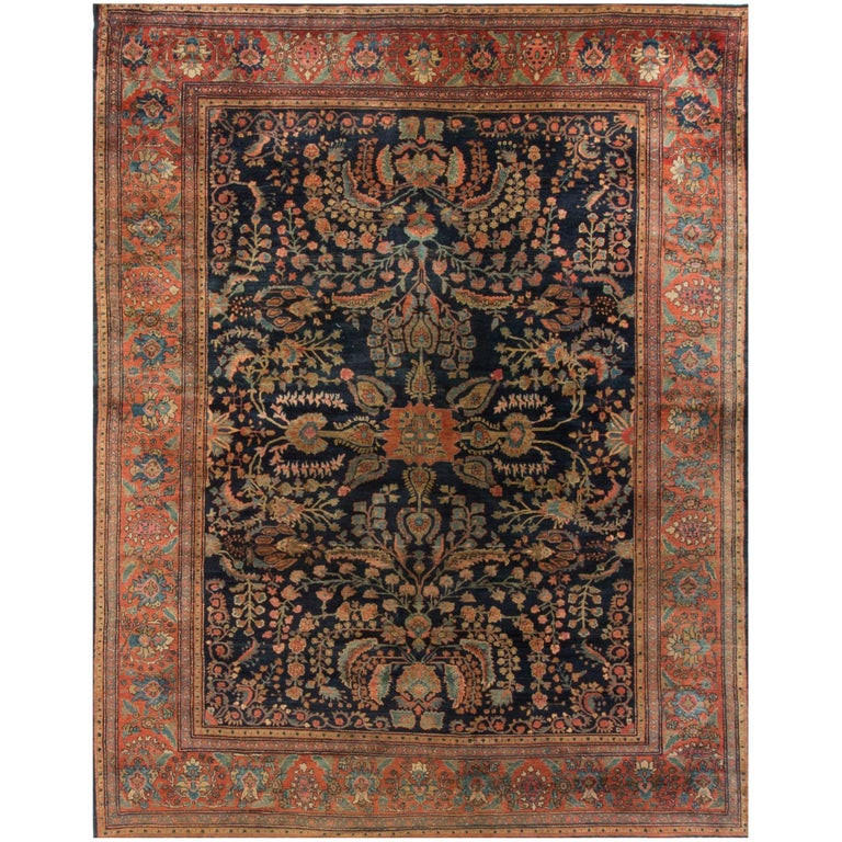 Vintage Persian Sarouk Mahal Herati Rug, circa 1940 For Sale at 1stdibs