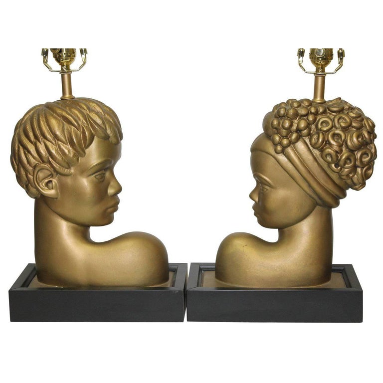 Custom Brazilian or Caribbean Bust Lamps For Sale at 1stDibs