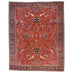 Antique Persian Tabriz Oriental Carpet, in Large Size with Allover ...