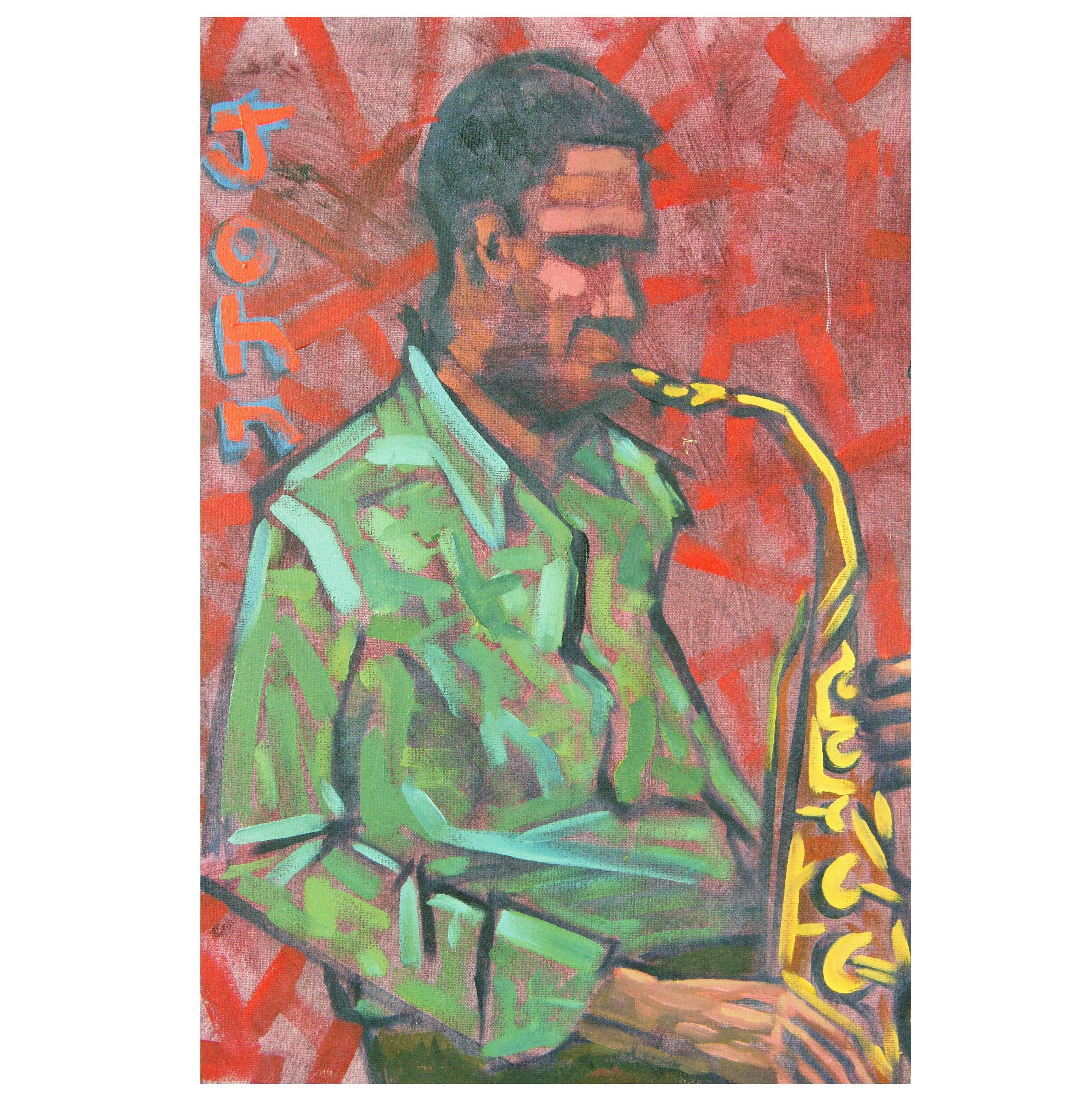John Coltrane Jazz Painting at 1stDibs | john coltrane painting