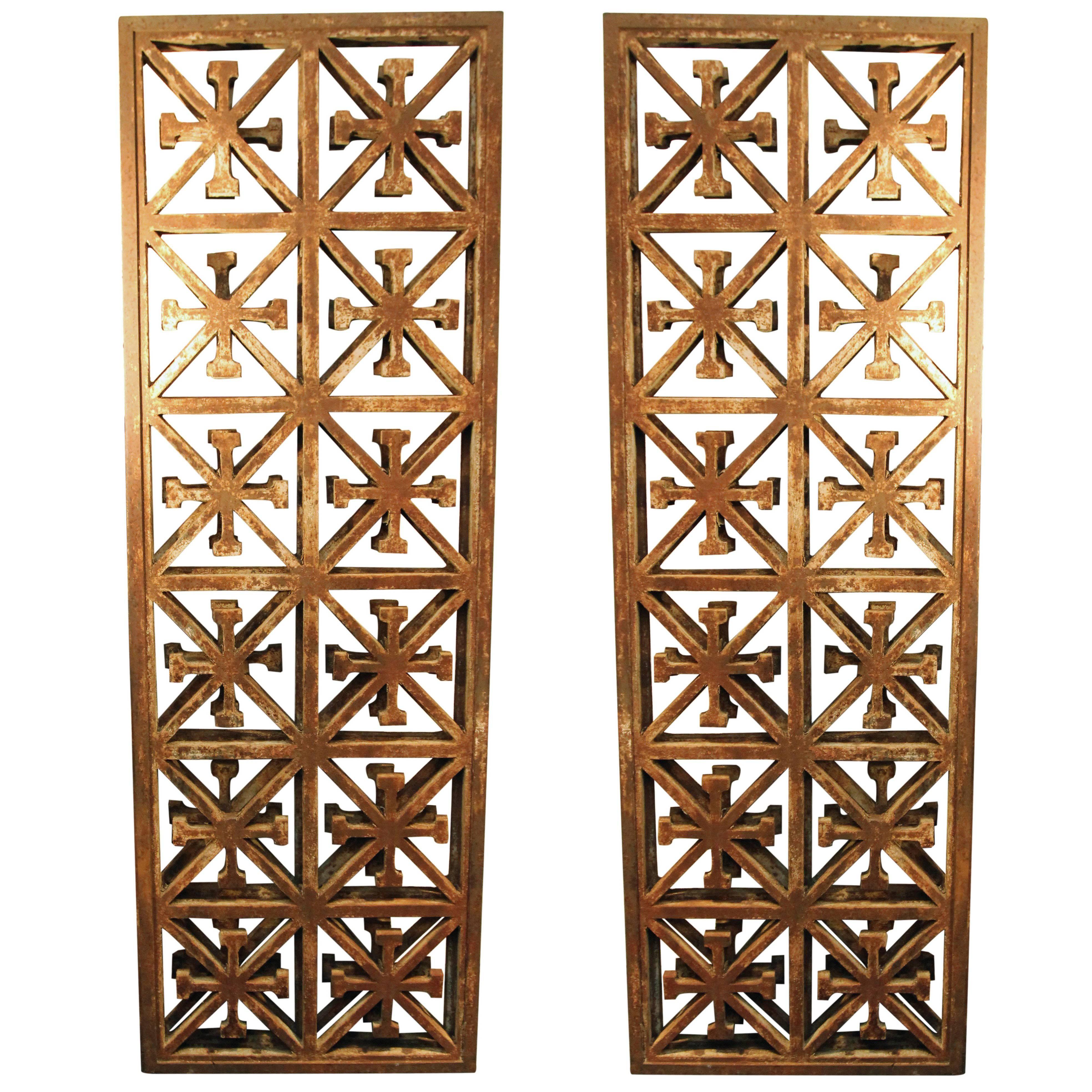 1920s Pair of Cast Iron Garden Partitions For Sale at 1stDibs