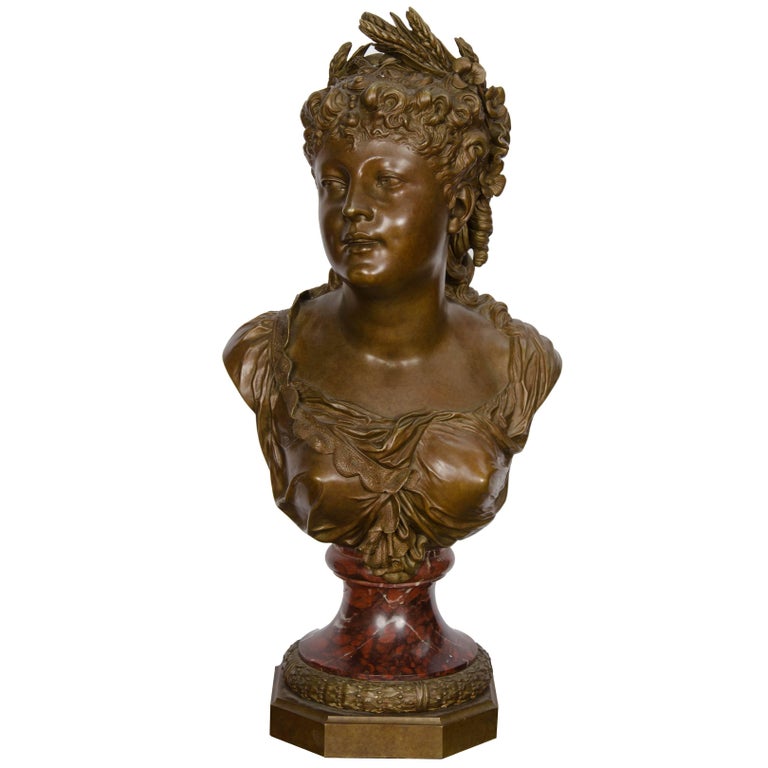 Classical Bronze Female Bust, 19th Century For Sale at 1stDibs
