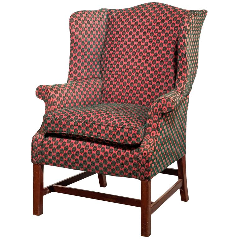 Chippendale Design Mahogany Wing Chair at 1stDibs