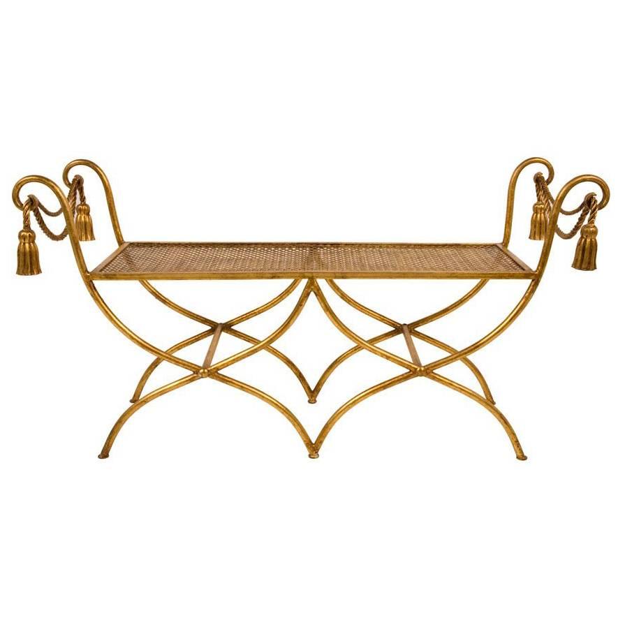 Italian Gilt Metal Rope and Tassel Benches at 1stDibs