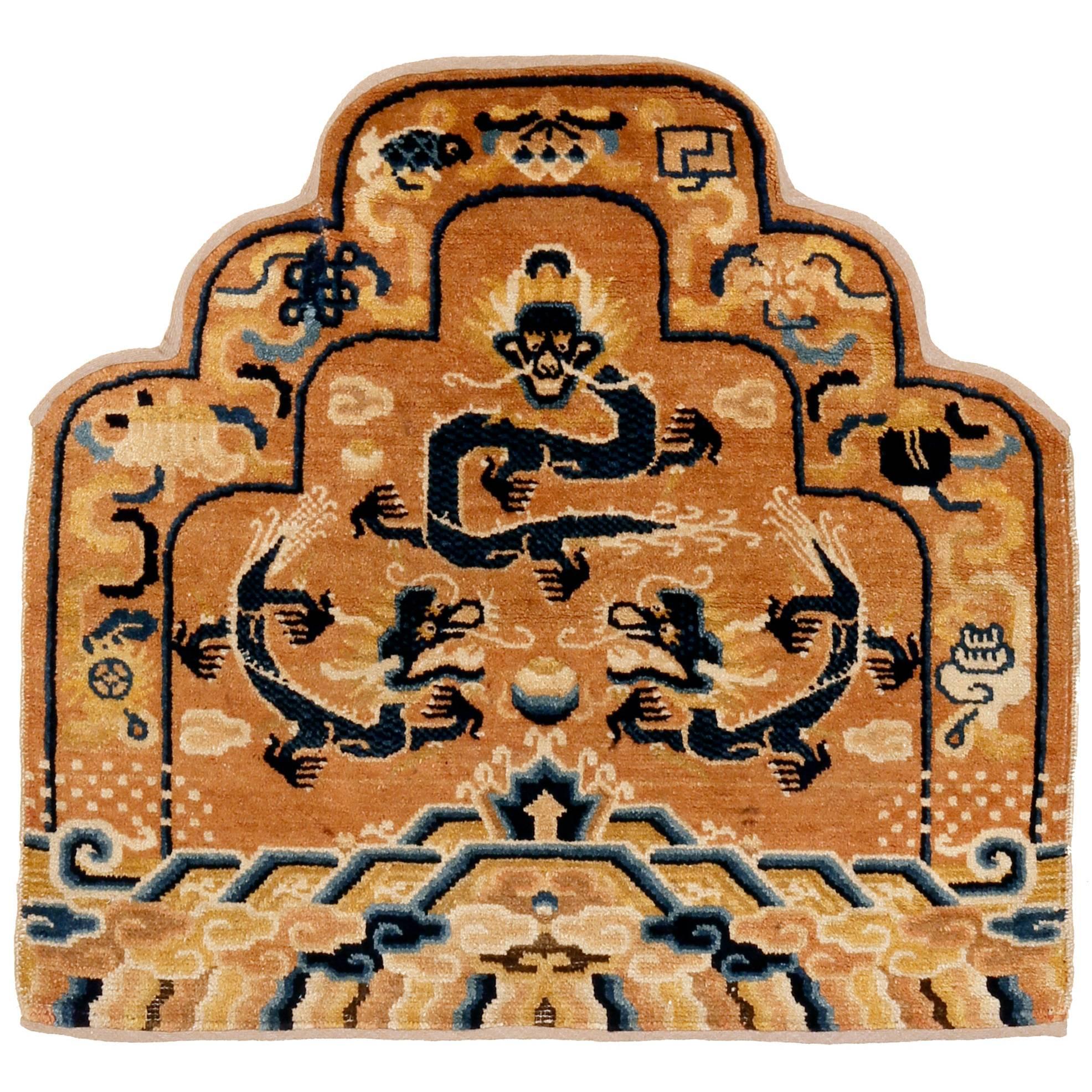 Ningxia Throne Back Cover with Dragons Chasing a Flaming Pearl at 1stDibs