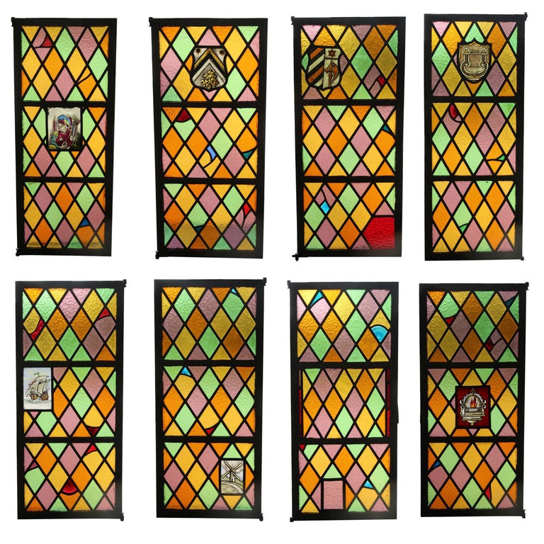 1920s Set of Eight Steel Stained Glass Windows from East 86th St. in ...