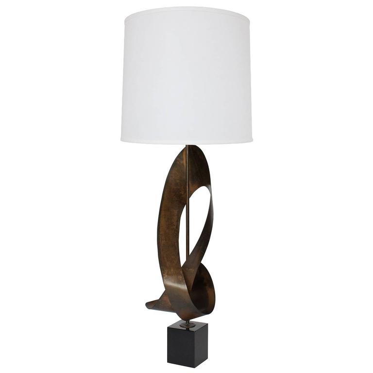 Harry Balmer Brutalist Ribbon Table Lamp for Laurel at 1stDibs