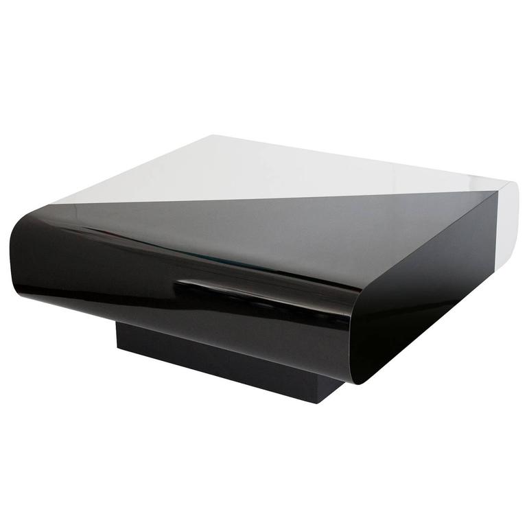 Black and White Laminate Op Art Coffee Table at 1stDibs