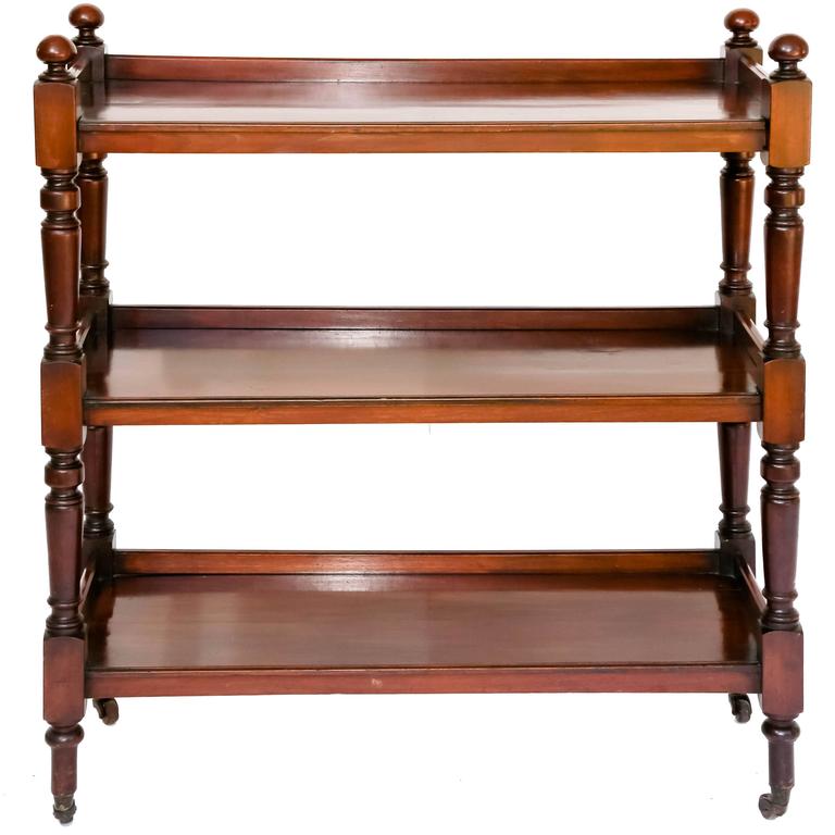 Antique English Three-Tiered Mahogany Table at 1stDibs