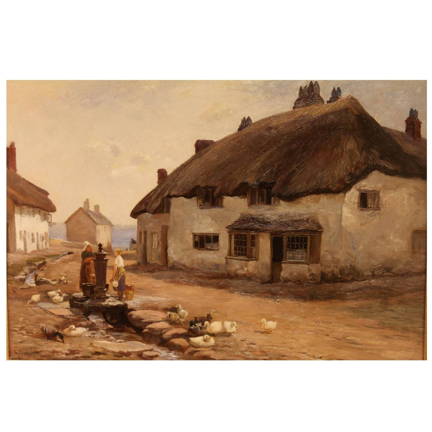 “View of Bere” Oil Painting by Henry Garland For Sale at 1stdibs