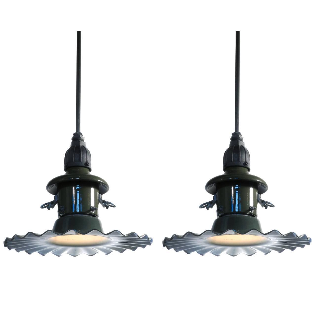 Matching Pair of Radial Wave Street Lamps For Sale at 1stdibs