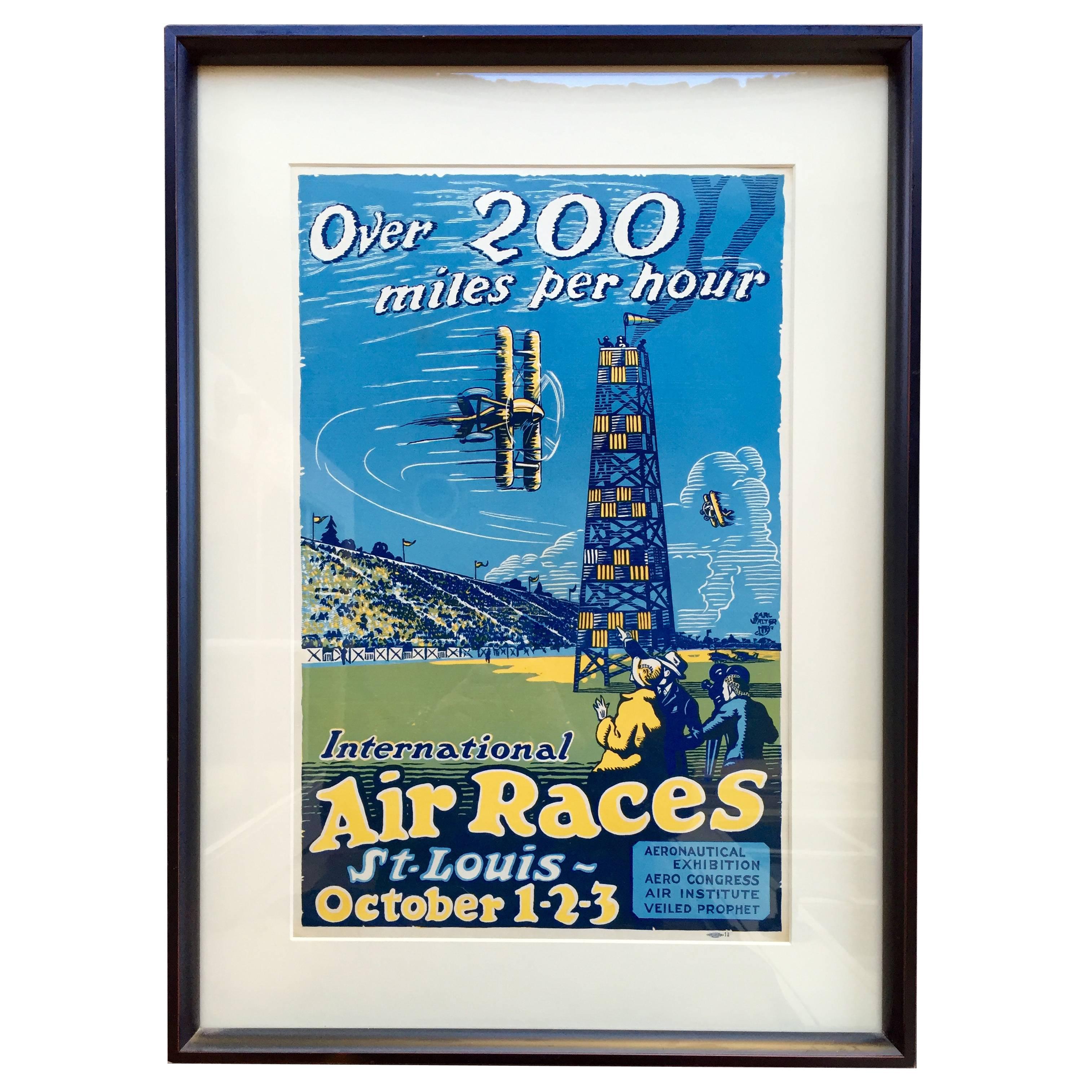 Vintage "Air Races" Poster St Louis at 1stDibs