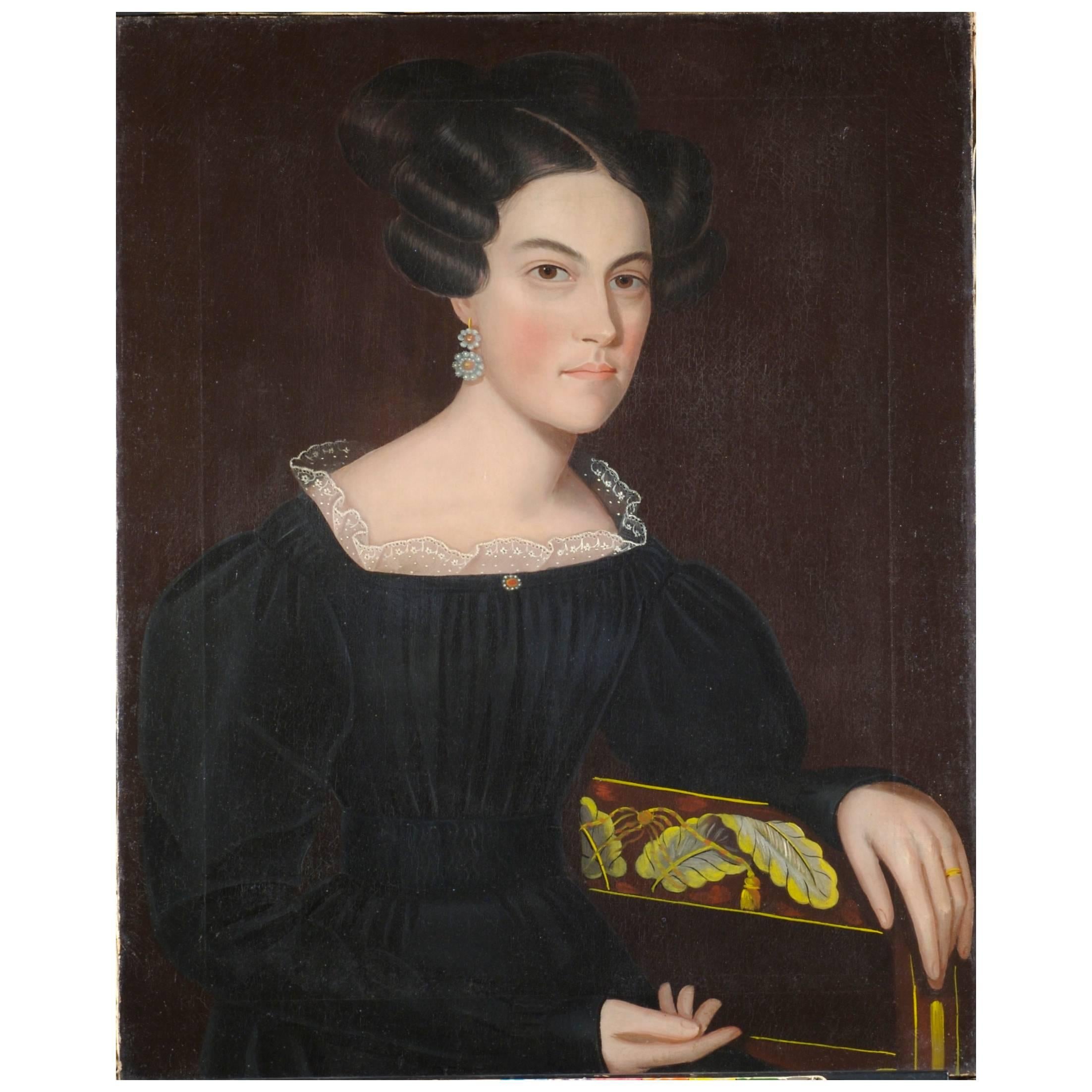 Ammi Phillips "Portrait of a Lady" American, circa 1835 For Sale at 1stDibs