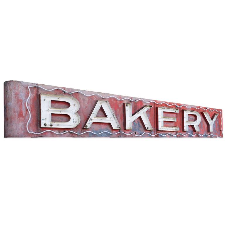Enormous Vintage Neon Bakery Sign at 1stDibs