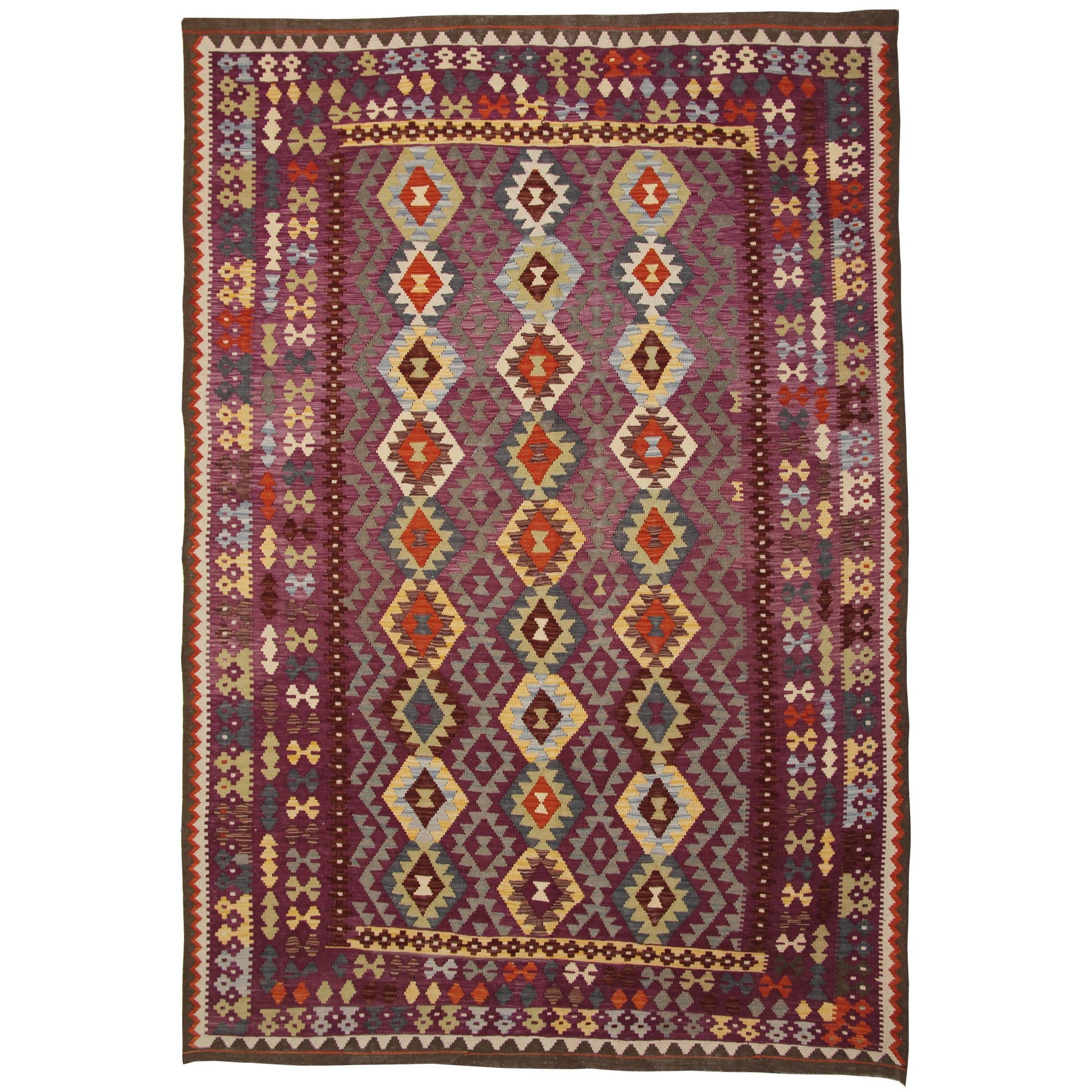 Purple Afghan Kilim Rugs at 1stDibs