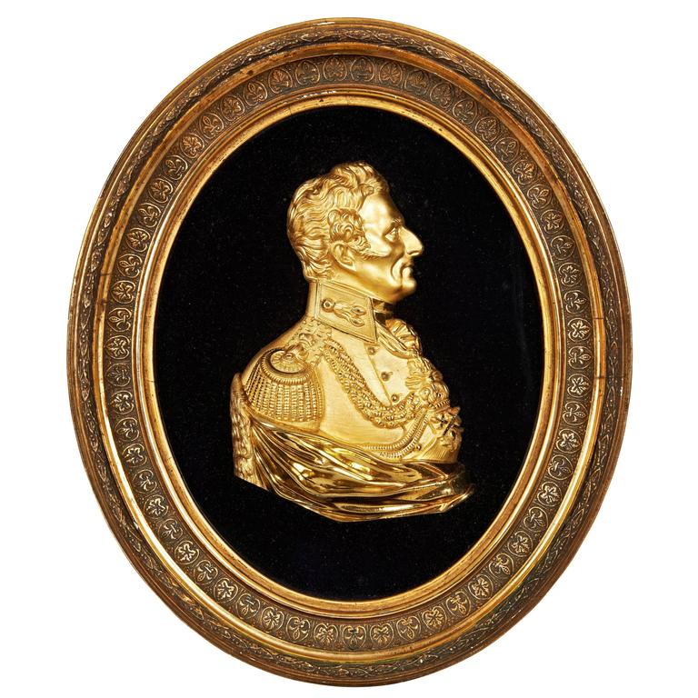 Gilt Bronze Plaque of Wellington in Profile For Sale at 1stDibs