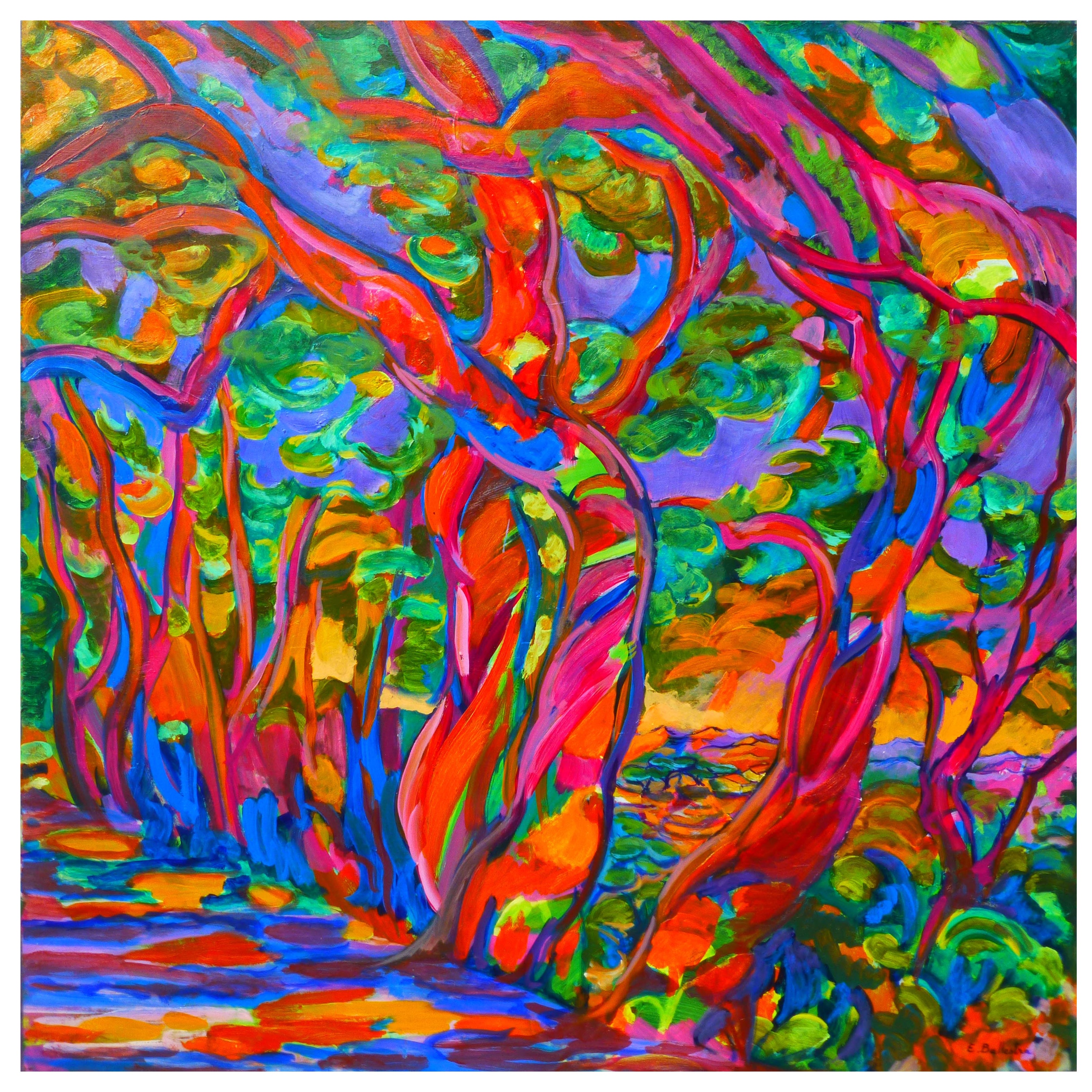 Maggie Hazell, Abstract Expressionist Landscape Oil Painting, 1960 For ...