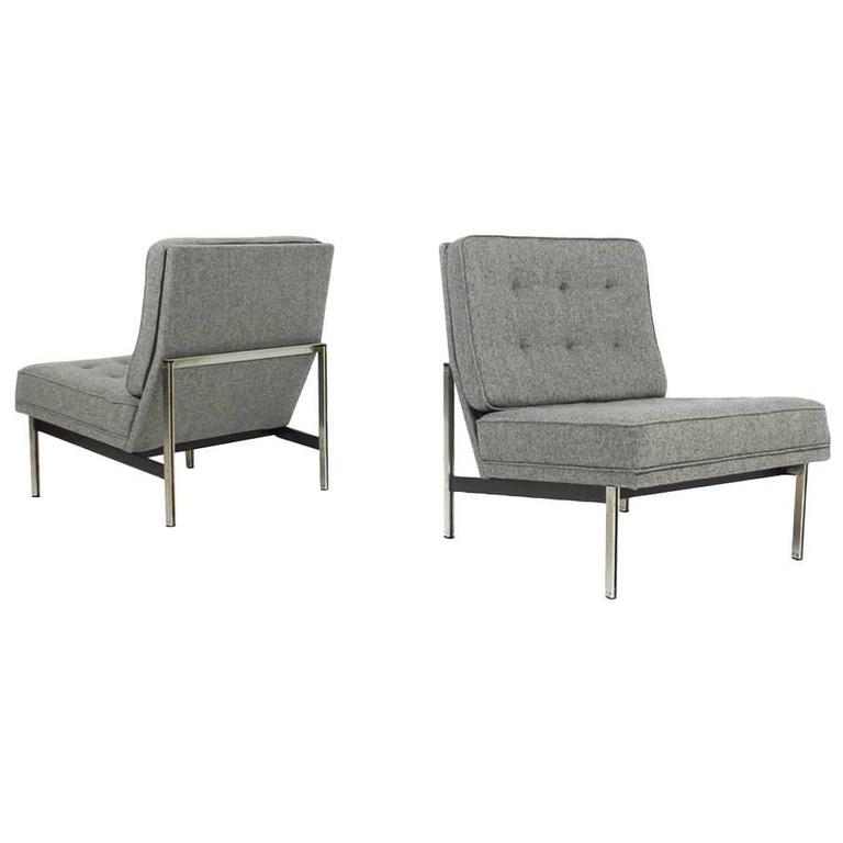 Pair of Florence Knoll Parallel Bar Lounge Chairs, 1959, Mid-Century ...