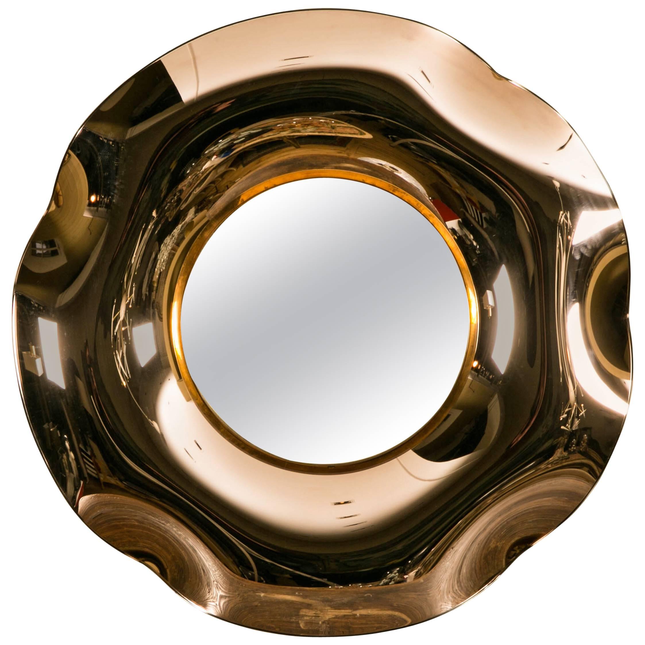 Undulating Colored Glass Mirror by Italian Artist Ghiro at 1stDibs