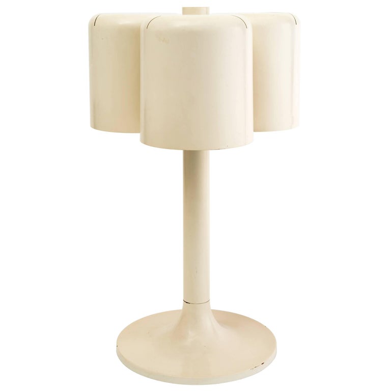 1971 Neal Small Triple Shade Table Lamp in Enameled Metal at 1stDibs