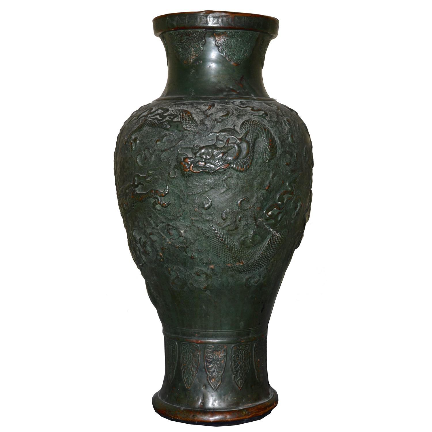 Large 19th Century Chinese Temple Vase or Urn at 1stdibs