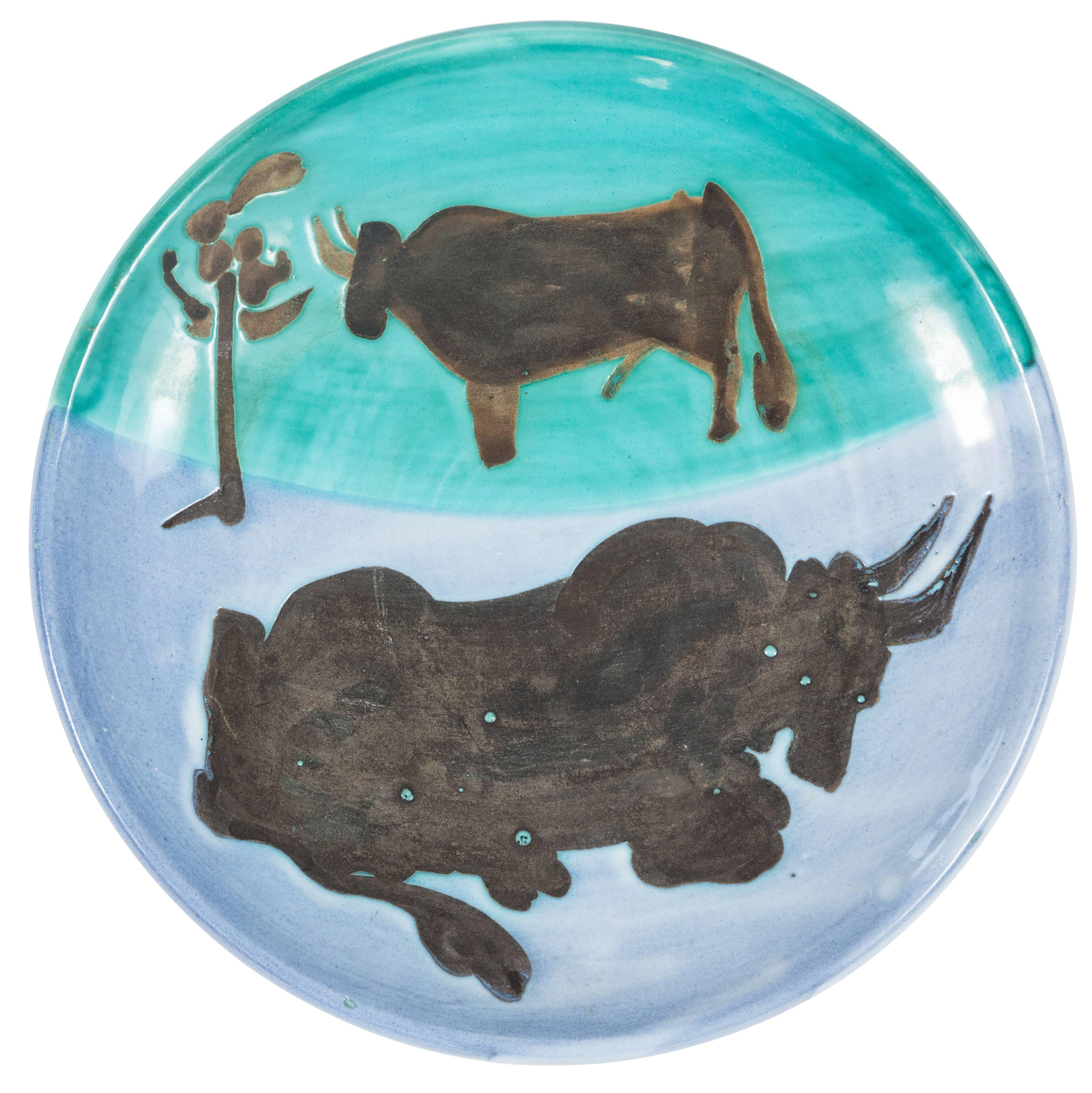"Toros" Madoura Ceramic Plate by Pablo Picasso at 1stDibs | picasso ...