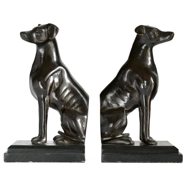 Bronze Dog Bookends at 1stDibs