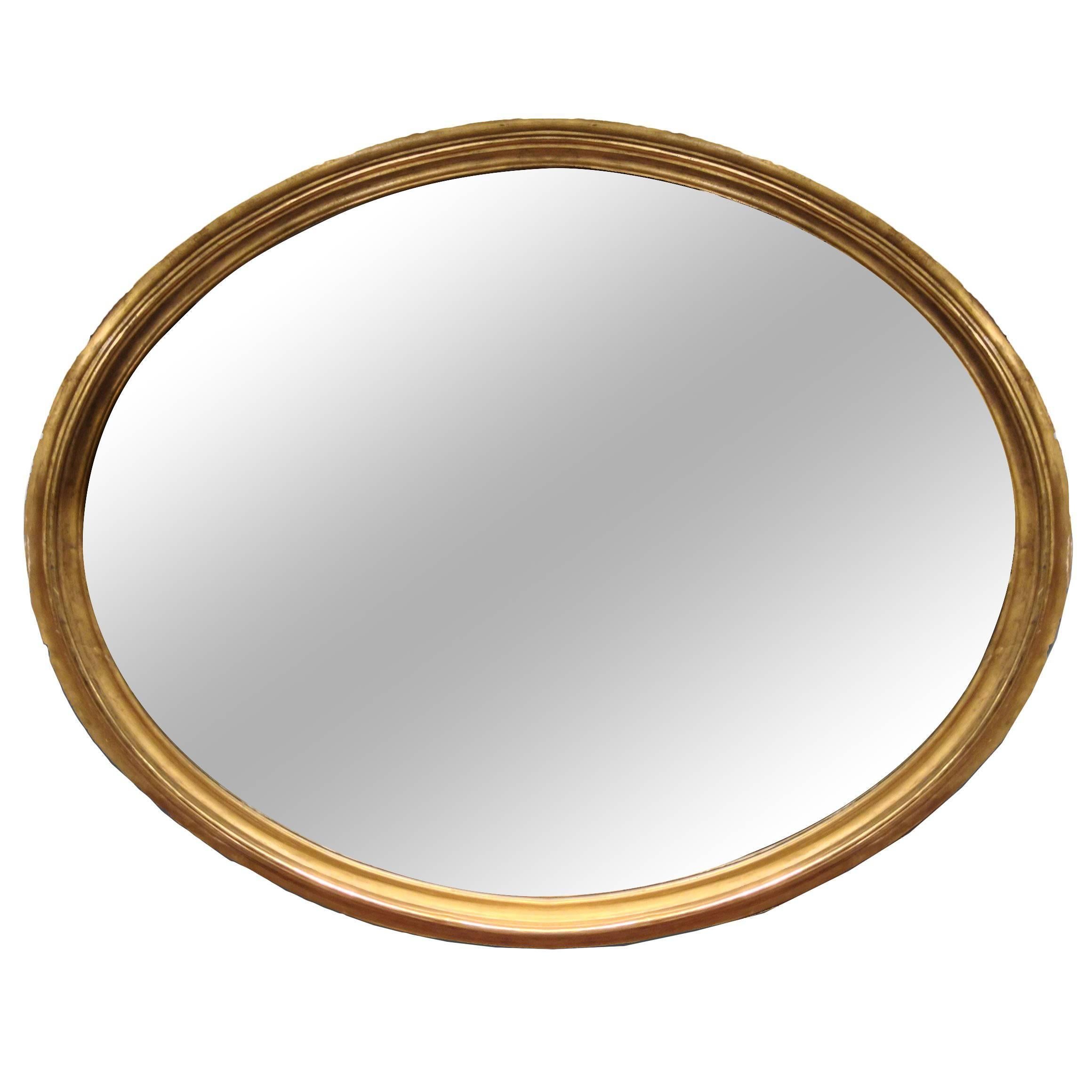 Large Antique Regency Gilt Oval Looking Glass Frame For Sale at 1stDibs