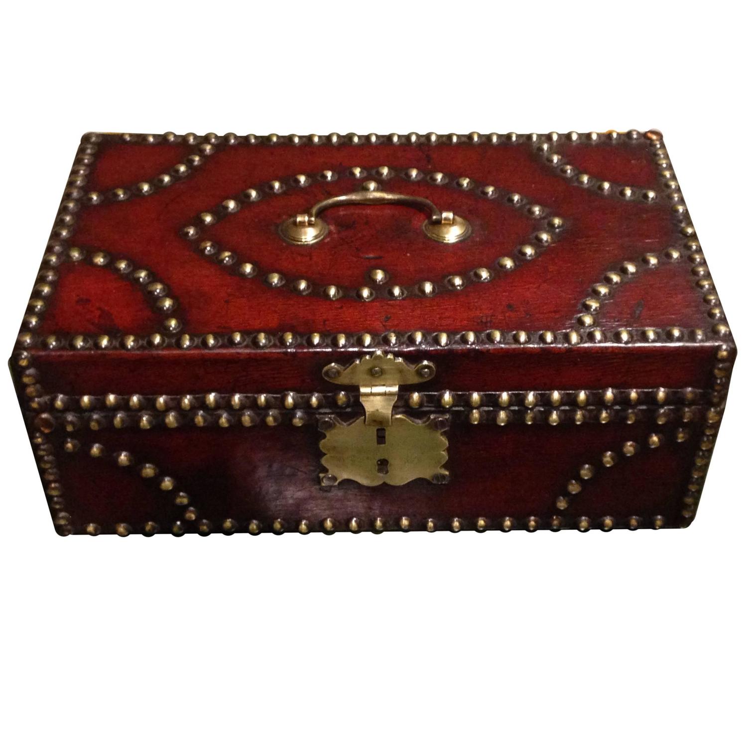 Brass studded dispatch box at 1stdibs