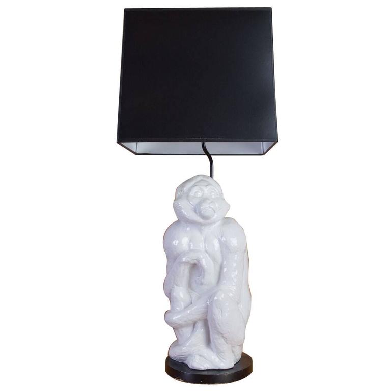 Italian Ceramic Monkey Lamp at 1stDibs