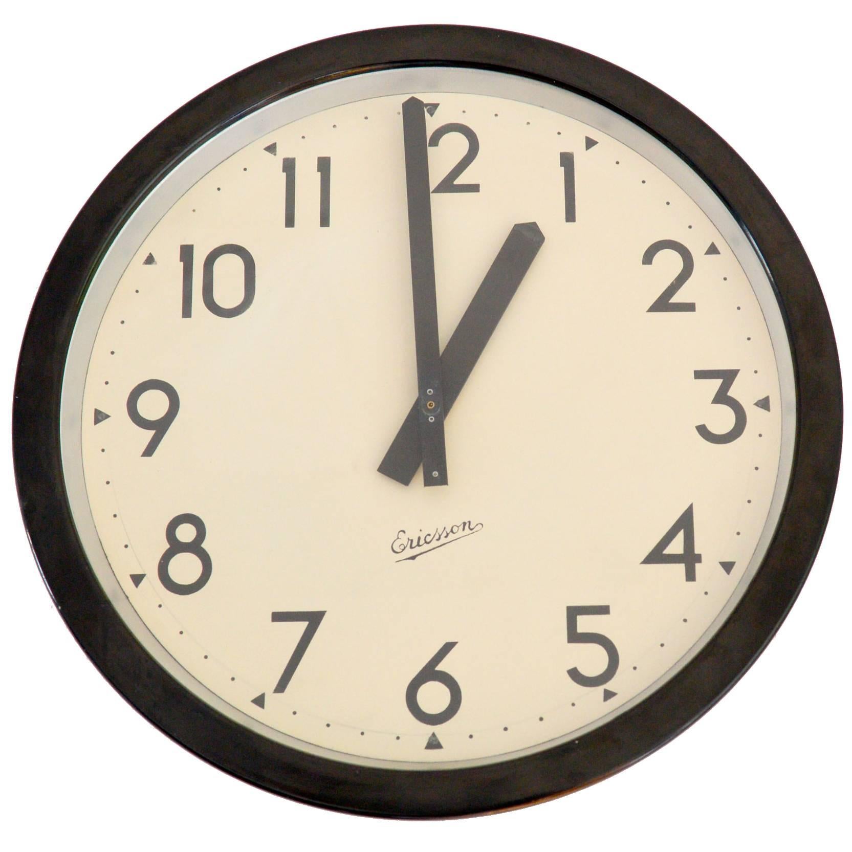 Big Swedish 1920s Ericsson Wall Clock at 1stDibs | 1920s wall clock ...
