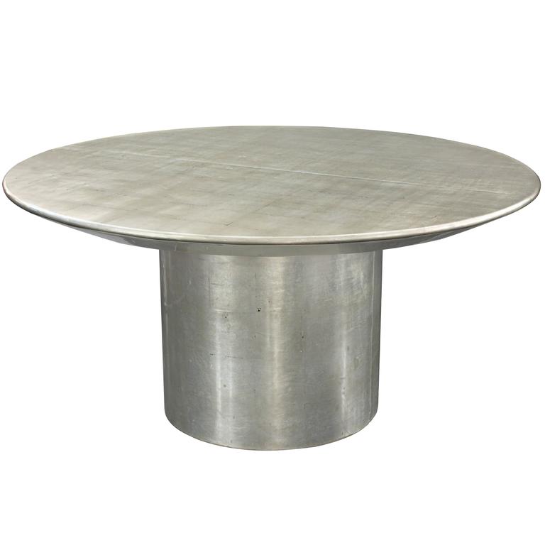 "Knife Edge Dining Table" in Mirror Lacquered Silver Leaf by Karl ...
