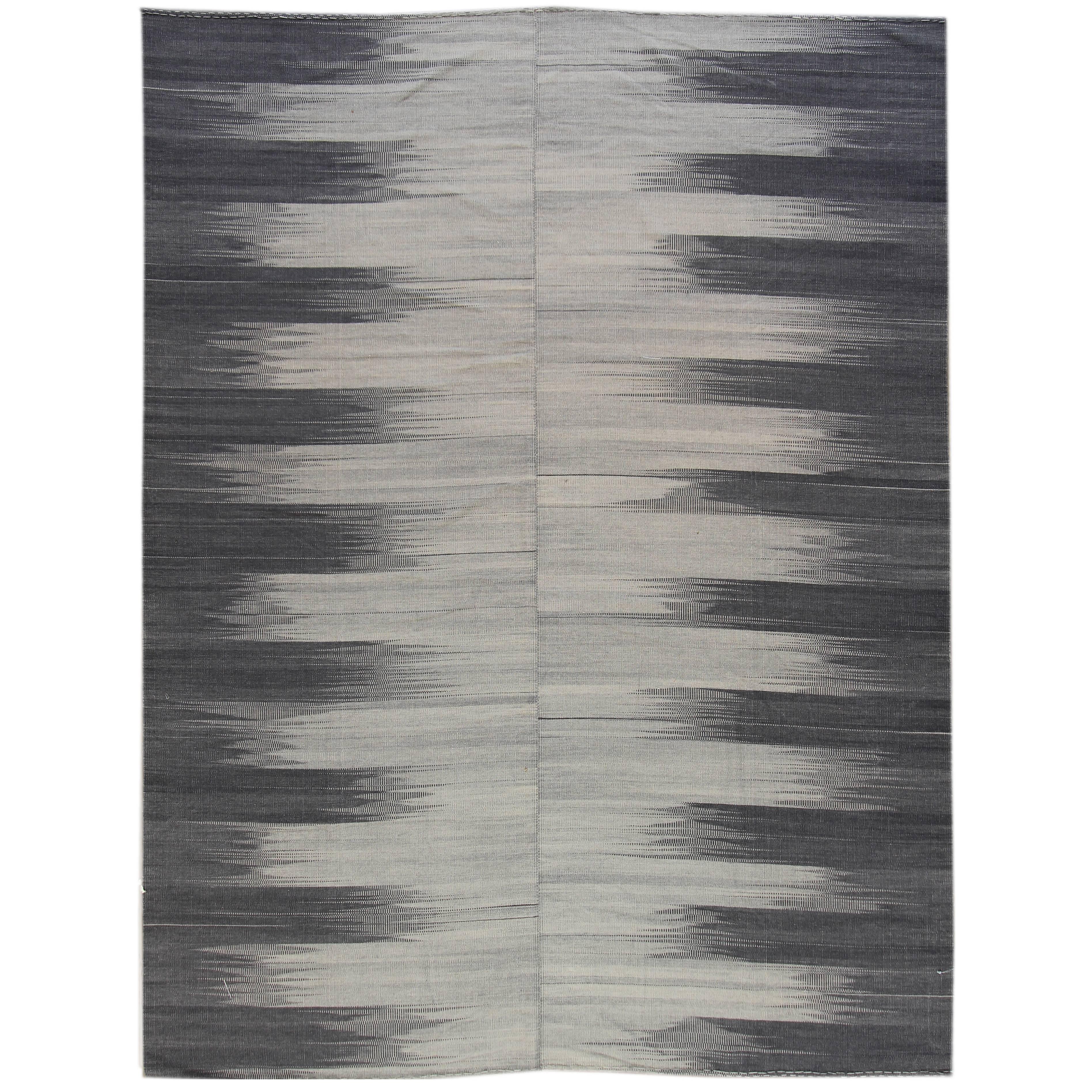 Fine Modern Geometric Multicolored Kilim Rug For Sale at 1stDibs