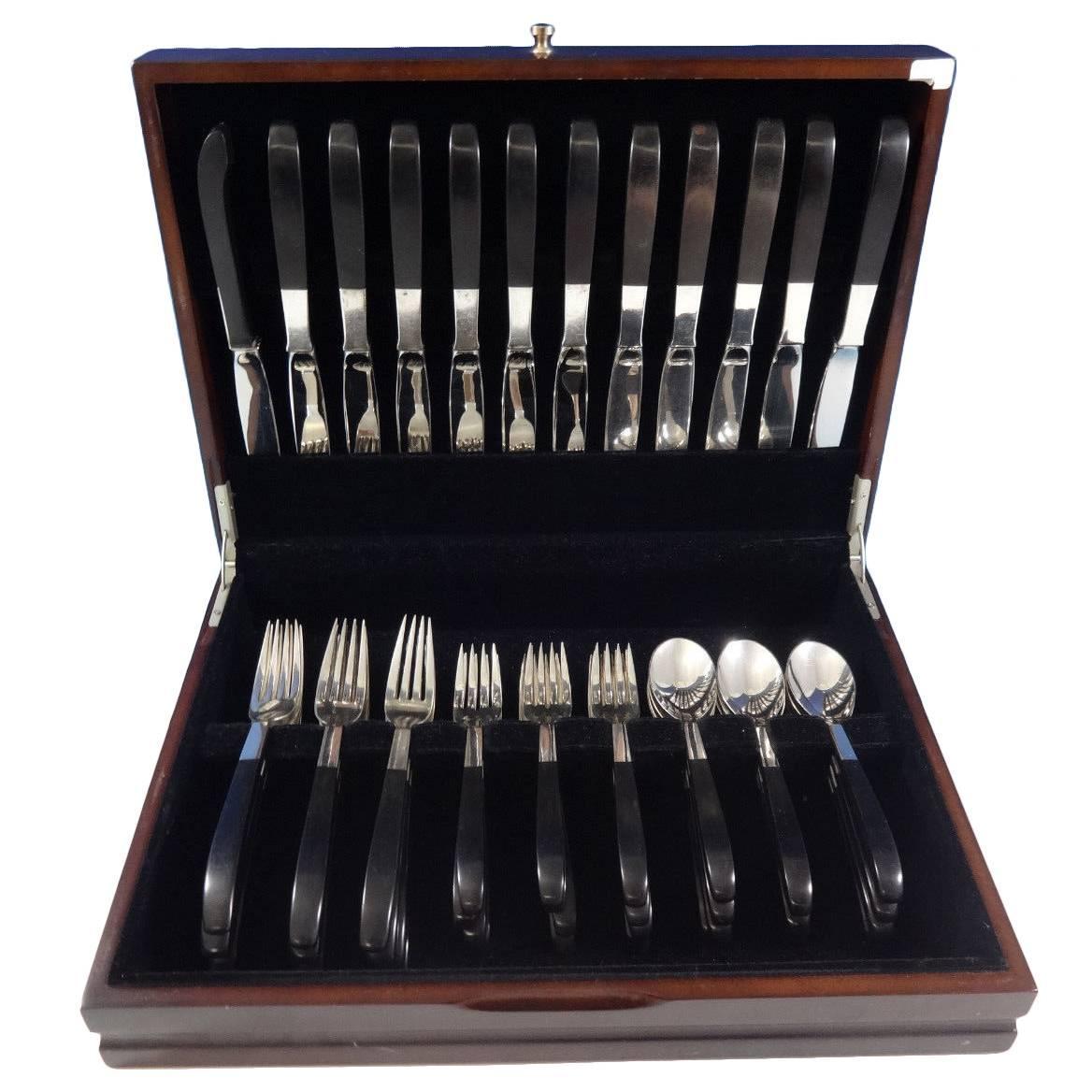 Contrast by Lunt Sterling Silver Flatware Set Service 48 Pcs Mid ...