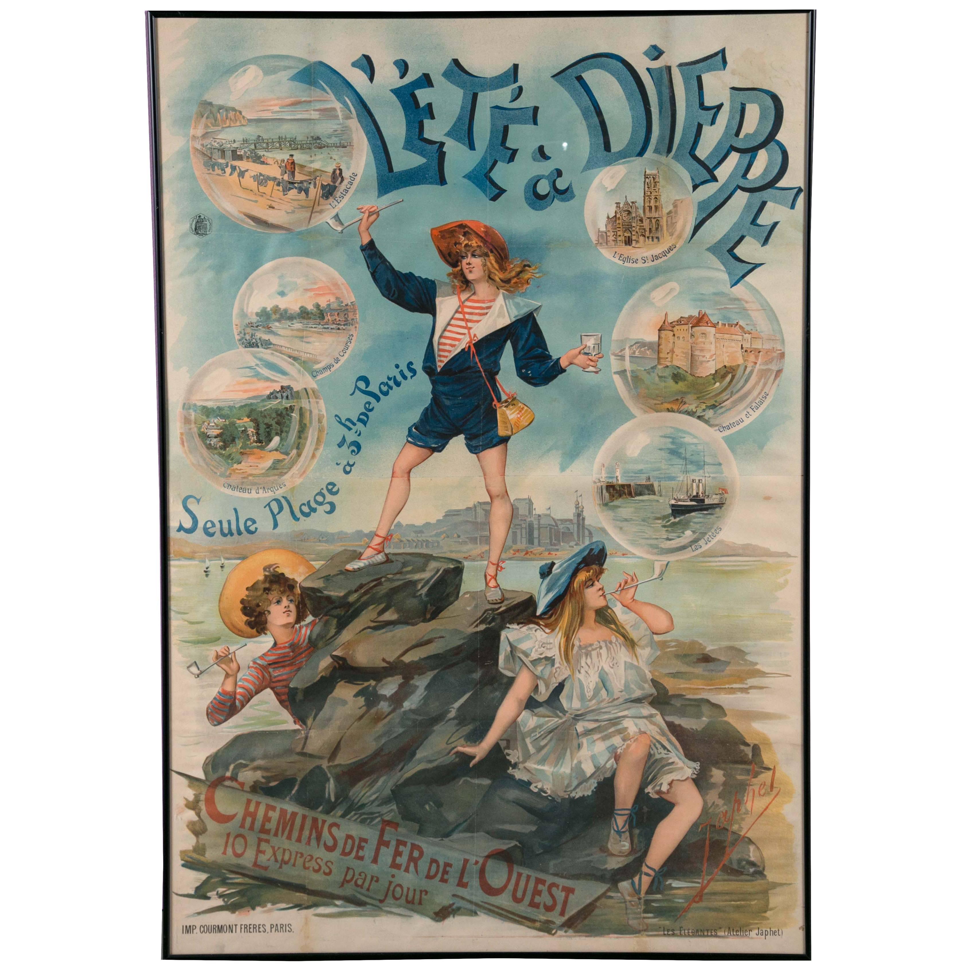Antique French Poster For Sale at 1stDibs