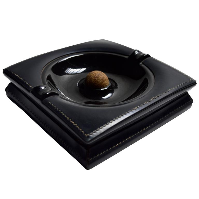 Large Leather Ashtray at 1stDibs