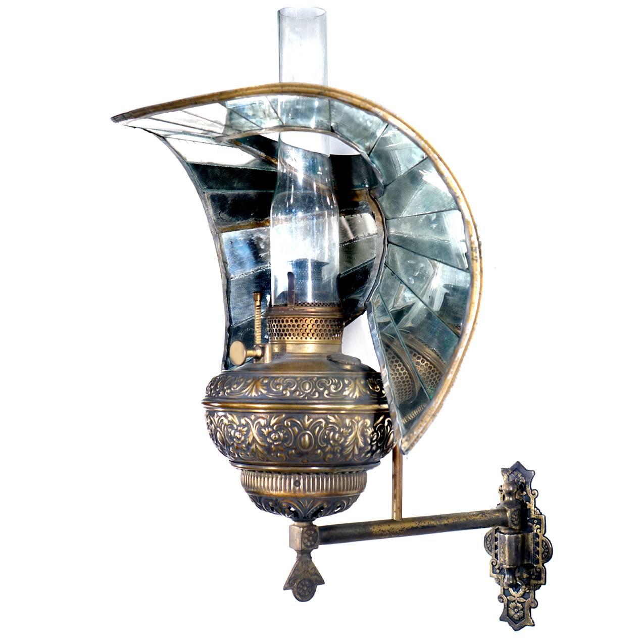 Wheeler Fish Tail Mirrored Reflector, Pullman Car Sconce at 1stDibs