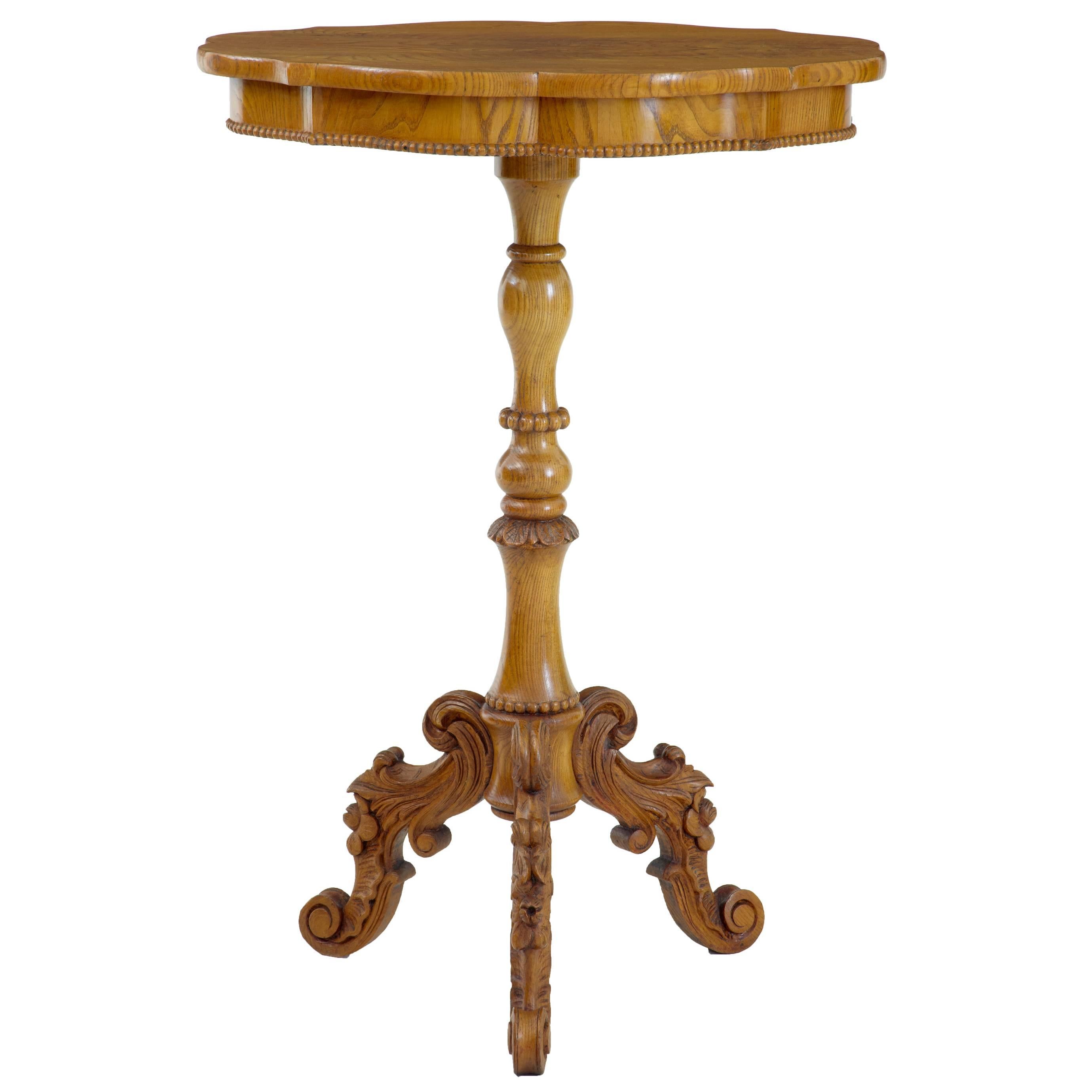 19th Century Swedish Elm Shaped Occasional Table at 1stDibs