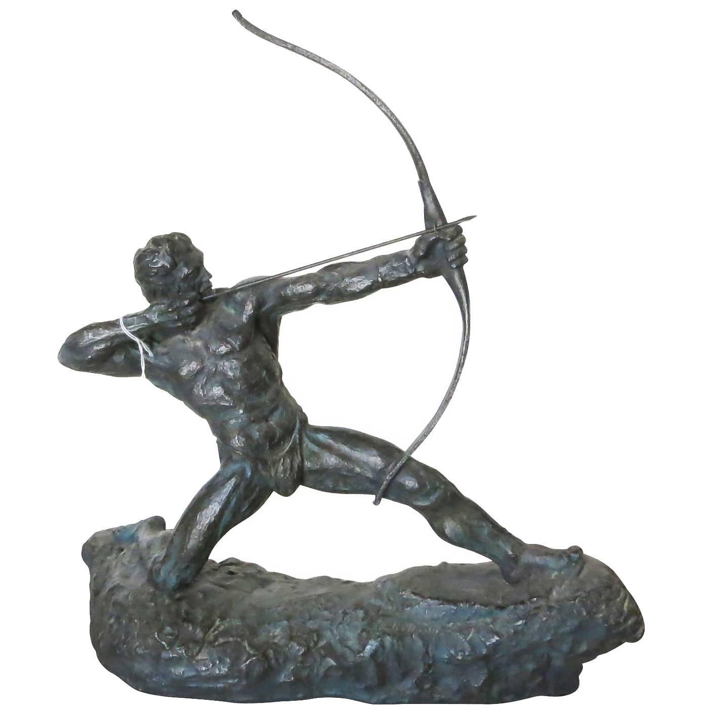 "Man with Bow" Archer Sculpture by Thomas Holland For Sale at 1stdibs