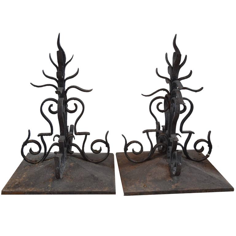 Pair of Wrought Iron Decorative Finials For Sale at 1stDibs | wrought ...