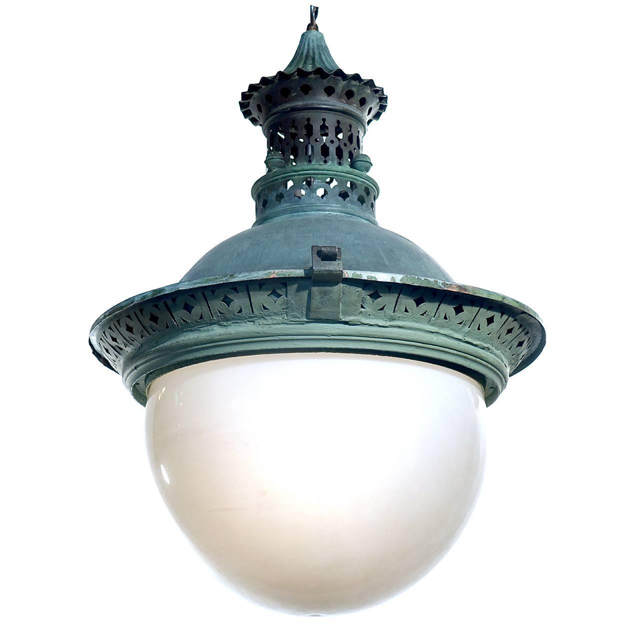 Ornate Copper 19th Century European Street Lamp For Sale at 1stdibs